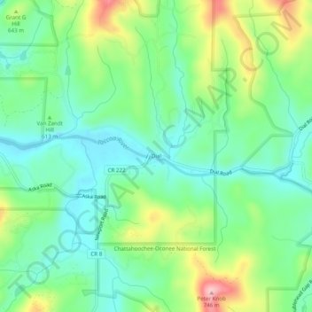 Dial topographic map, elevation, terrain