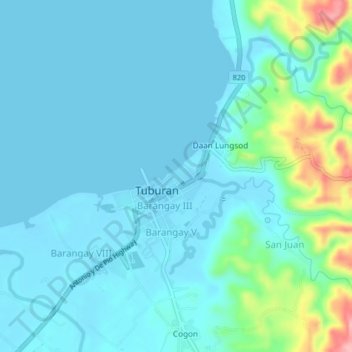 Barangay Ⅰ topographic map, elevation, terrain