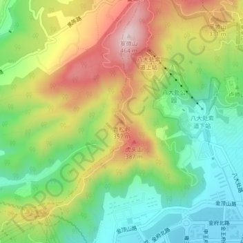 Pine Peak topographic map, elevation, terrain