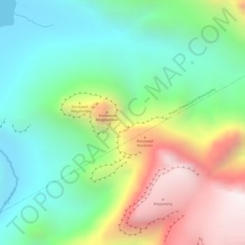 The Three Rondavels topographic map, elevation, terrain