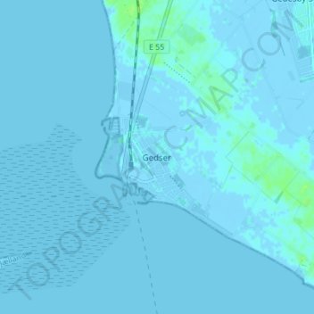 Gedser topographic map, elevation, terrain