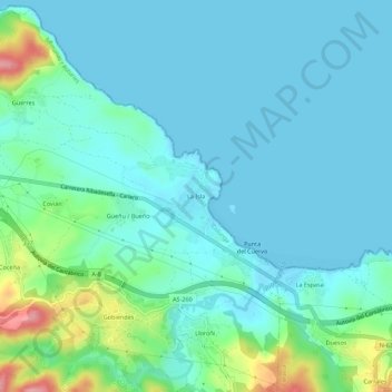 La Isla topographic map, elevation, terrain