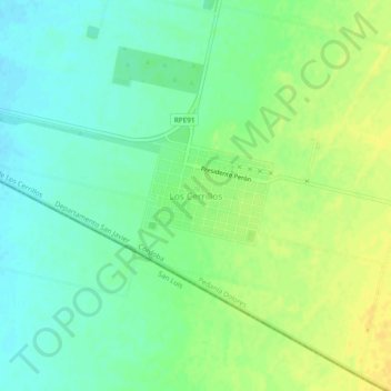 Los Cerrillos topographic map, elevation, terrain
