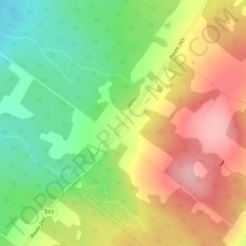 Melbourne Ridge topographic map, elevation, terrain
