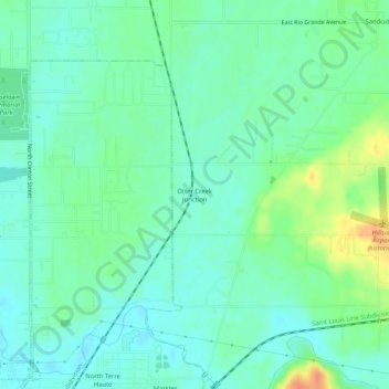 Otter Creek Junction topographic map, elevation, terrain