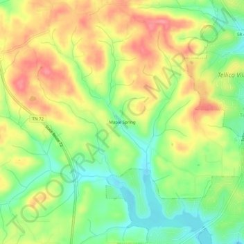 Maple Spring topographic map, elevation, terrain