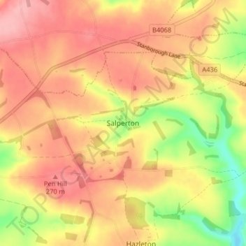 Salperton topographic map, elevation, terrain