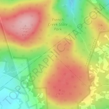 Baptism Creek Spring topographic map, elevation, terrain