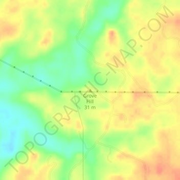 Grove Hill topographic map, elevation, terrain