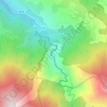 Ancien château de la Roca d'Anyer topographic map, elevation, terrain