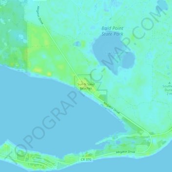 Sun N Sand Beaches topographic map, elevation, terrain
