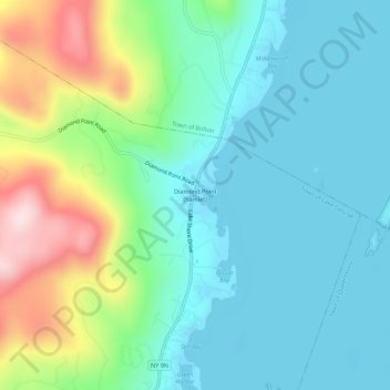 Diamond Point (hamlet) topographic map, elevation, terrain