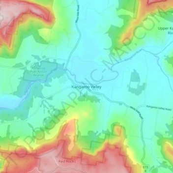 Kangaroo Valley topographic map, elevation, terrain