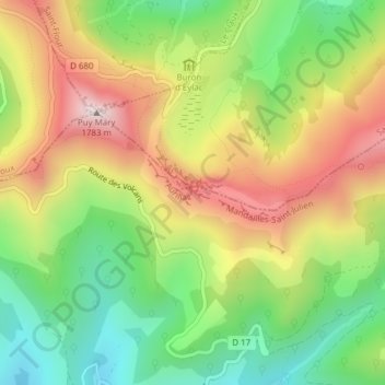 Brèche de Roland topographic map, elevation, terrain