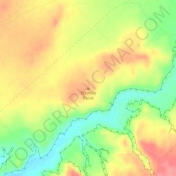 Tenmile Point topographic map, elevation, terrain