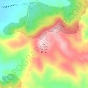 Mount Douglas topographic map, elevation, terrain
