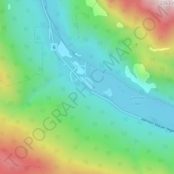 Summit Lake topographic map, elevation, terrain