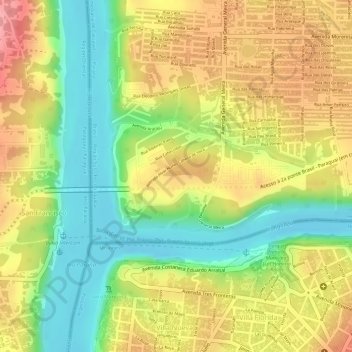 Porto Meira topographic map, elevation, terrain