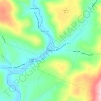 Indian Head topographic map, elevation, terrain
