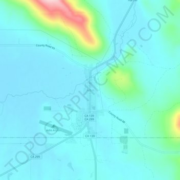 Adin topographic map, elevation, terrain