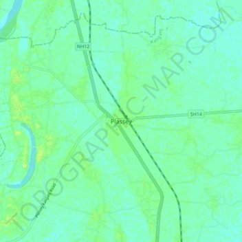 Palashi topographic map, elevation, terrain