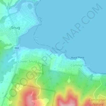 Clarks Beach topographic map, elevation, terrain