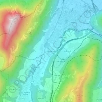 La Grange topographic map, elevation, terrain