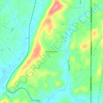 Walnut Grove topographic map, elevation, terrain