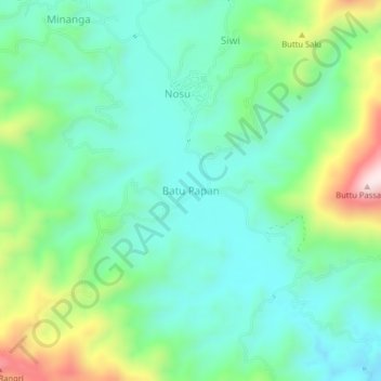 Batu Papan topographic map, elevation, terrain