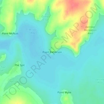 Point Patterson topographic map, elevation, terrain