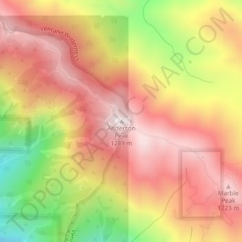 Anderson Peak topographic map, elevation, terrain