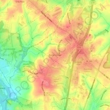 Baxter Village topographic map, elevation, terrain