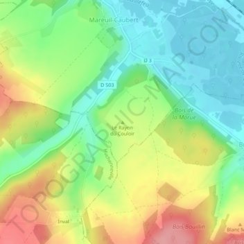 Le Rayon du Couloir topographic map, elevation, terrain
