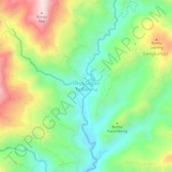 Desa Sa'dan To'Barana topographic map, elevation, terrain