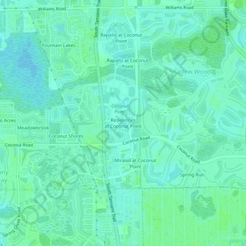 Residences at Coconut Point topographic map, elevation, terrain