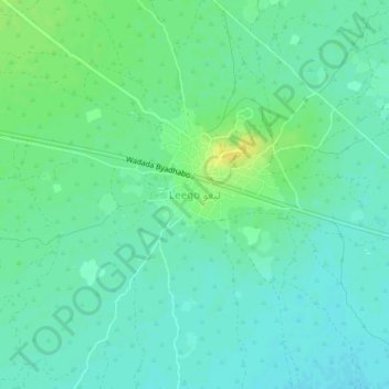Leego ليغو topographic map, elevation, terrain