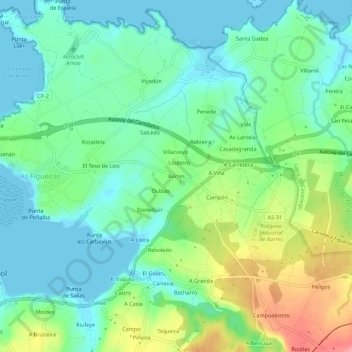 Barres topographic map, elevation, terrain