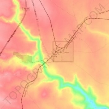 Drake topographic map, elevation, terrain