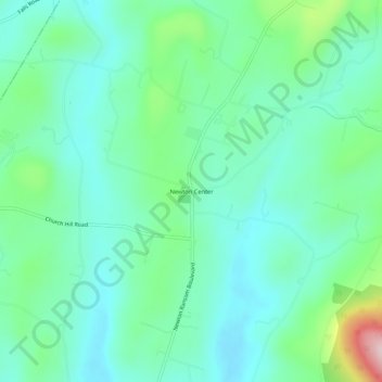 Newton Center topographic map, elevation, terrain