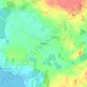 Snave topographic map, elevation, terrain