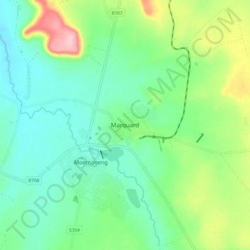 Marquard topographic map, elevation, terrain