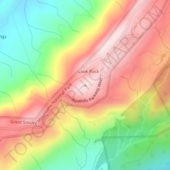 Look Rock topographic map, elevation, terrain