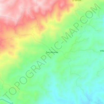 San Vicente topographic map, elevation, terrain