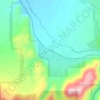Walker topographic map, elevation, terrain