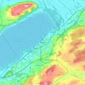 Morat topographic map, elevation, terrain