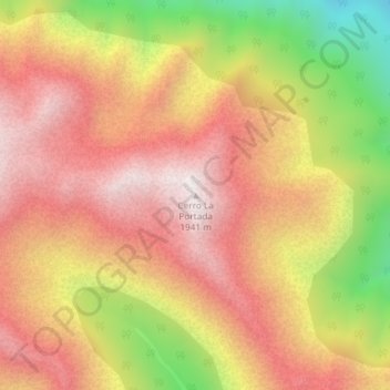 Cerro La Portada topographic map, elevation, terrain