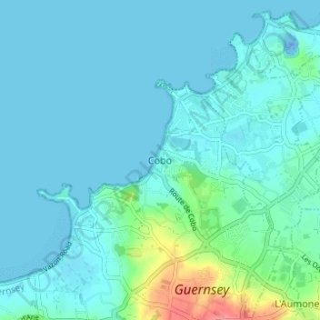 Cobo topographic map, elevation, terrain