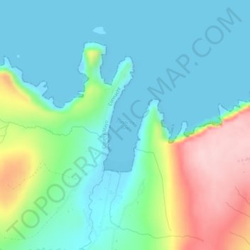 Portacloy Bay topographic map, elevation, terrain