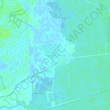 Nueva Colonia topographic map, elevation, terrain