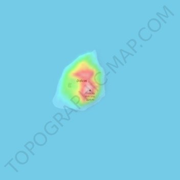 Didicas Volcano topographic map, elevation, terrain